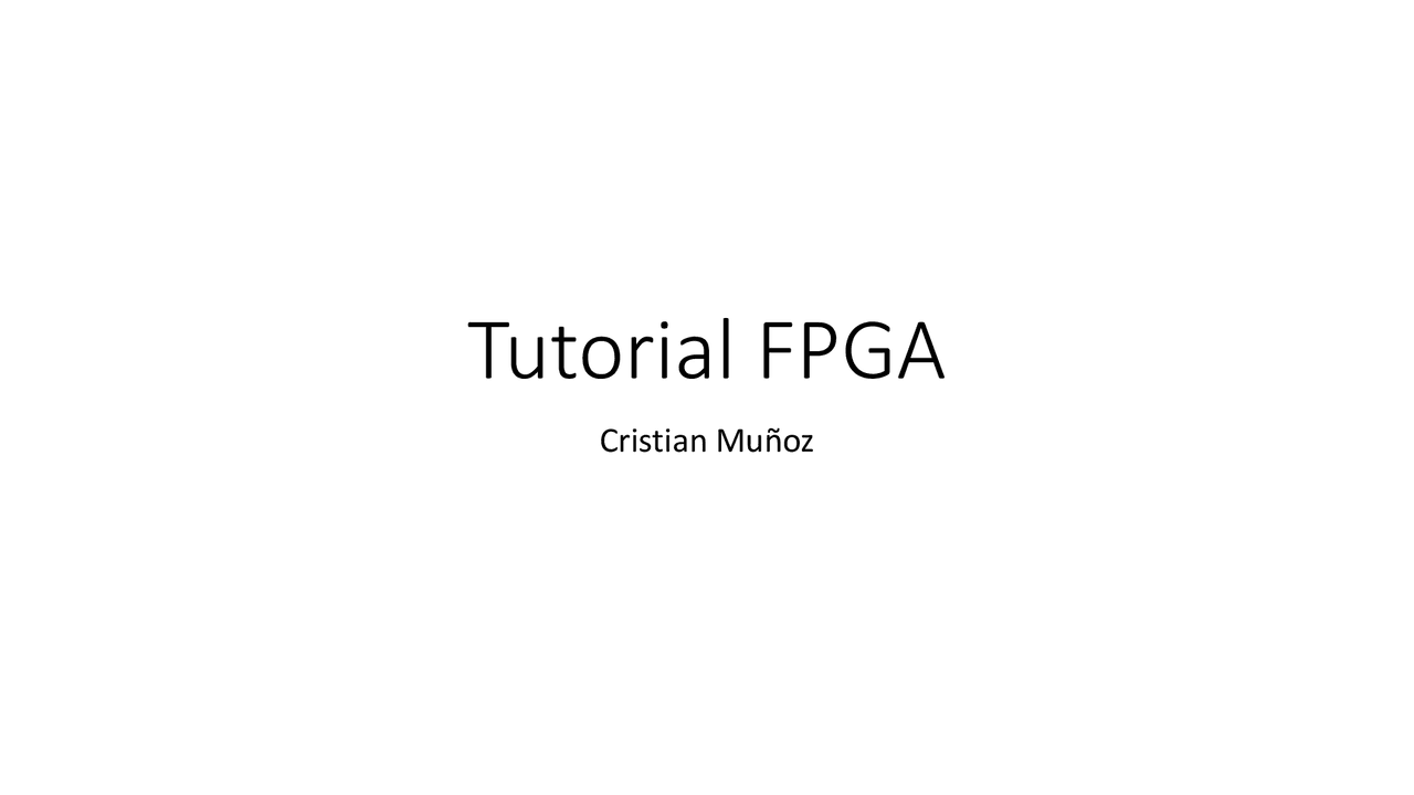 Tutorial sobre o tema FPGA - Docsity