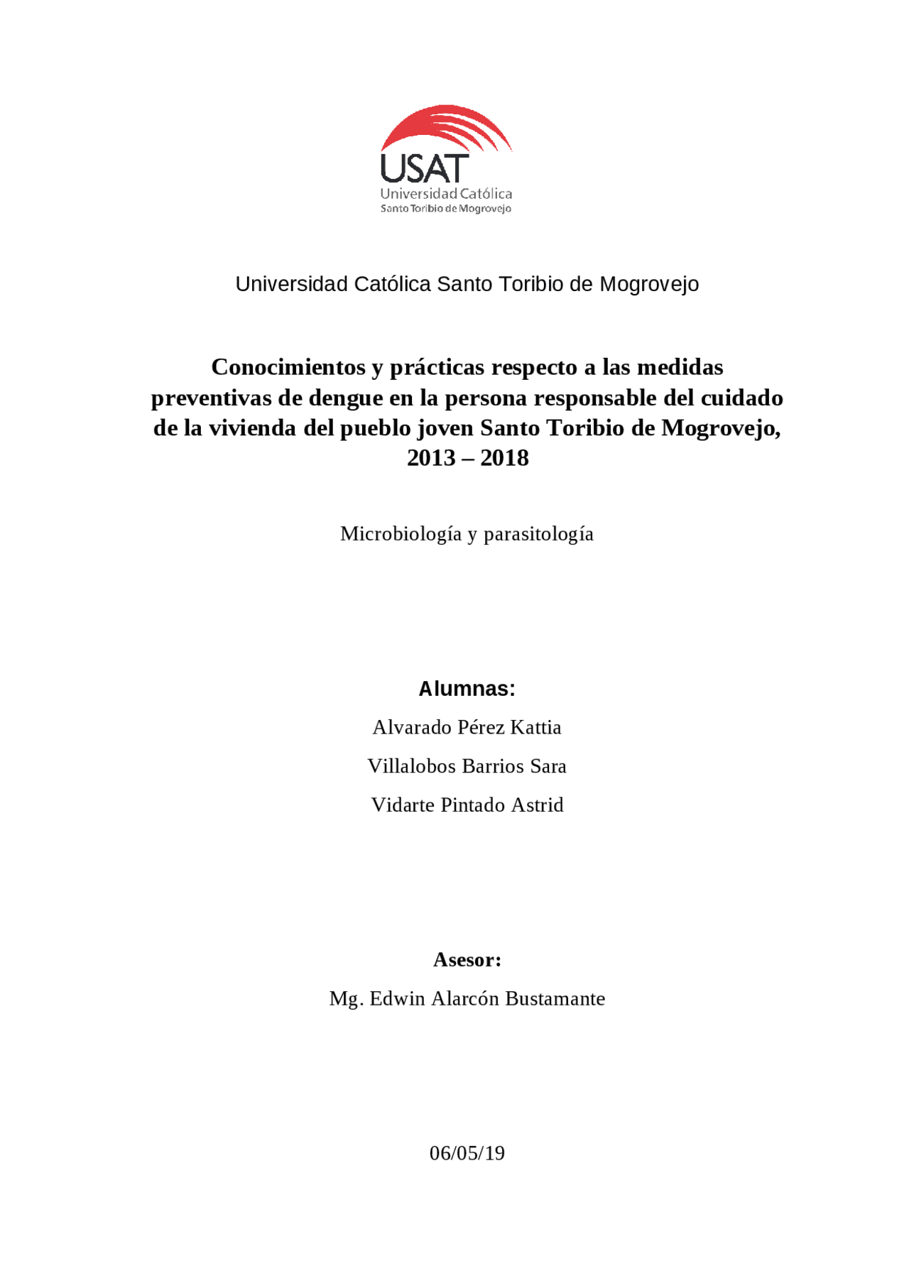 Monografía Sobre El Dengue Monografías Ensayos De Ecología Docsity