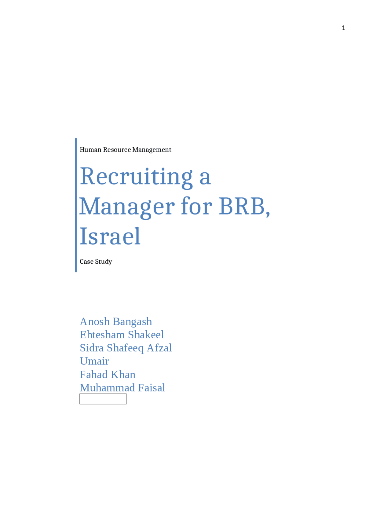 BRB Case Study Answer - Docsity