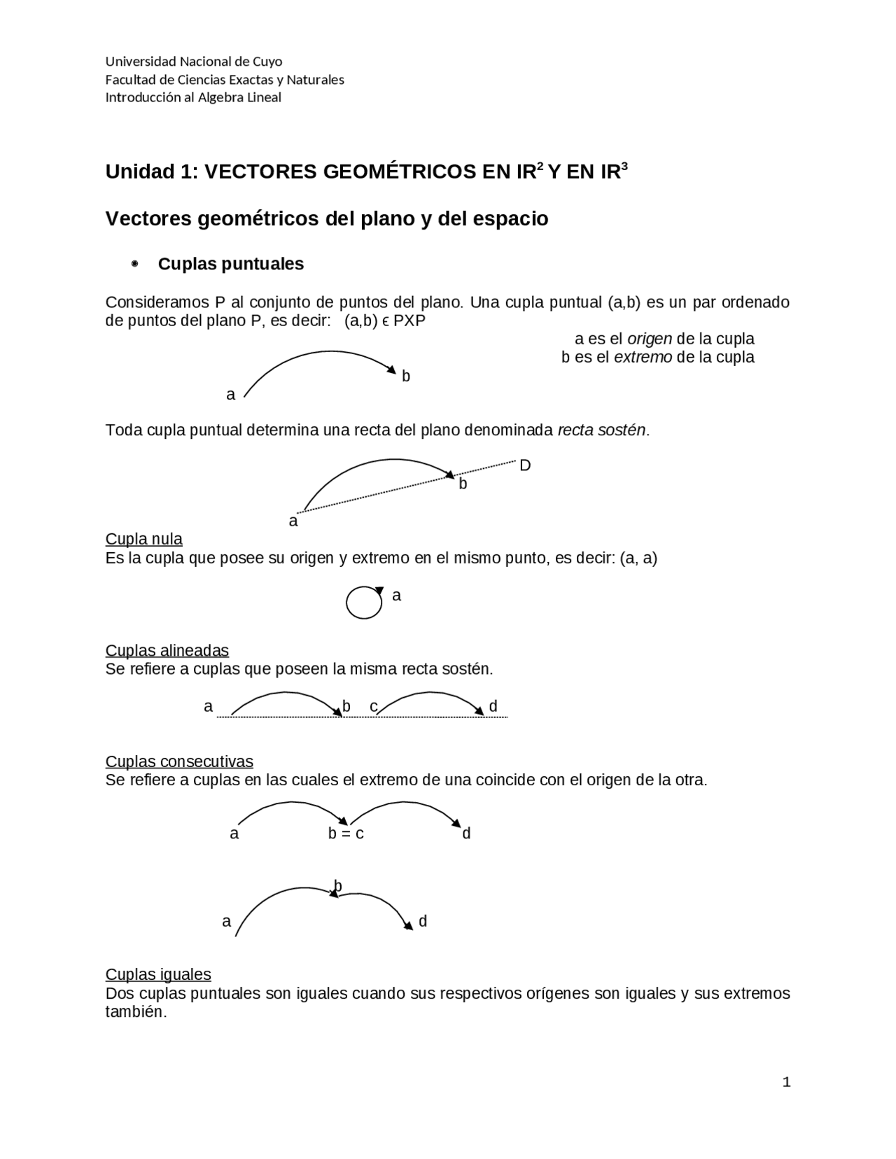 Vectores de algebra lineal | Apuntes de Álgebra Lineal | Docsity