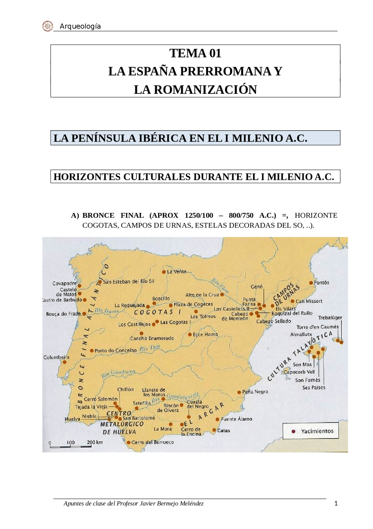 TEMA 01 LA ESPAÑA PRERROMANA Y LA ROMANIZACIÓN | Apuntes de Arqueología ...