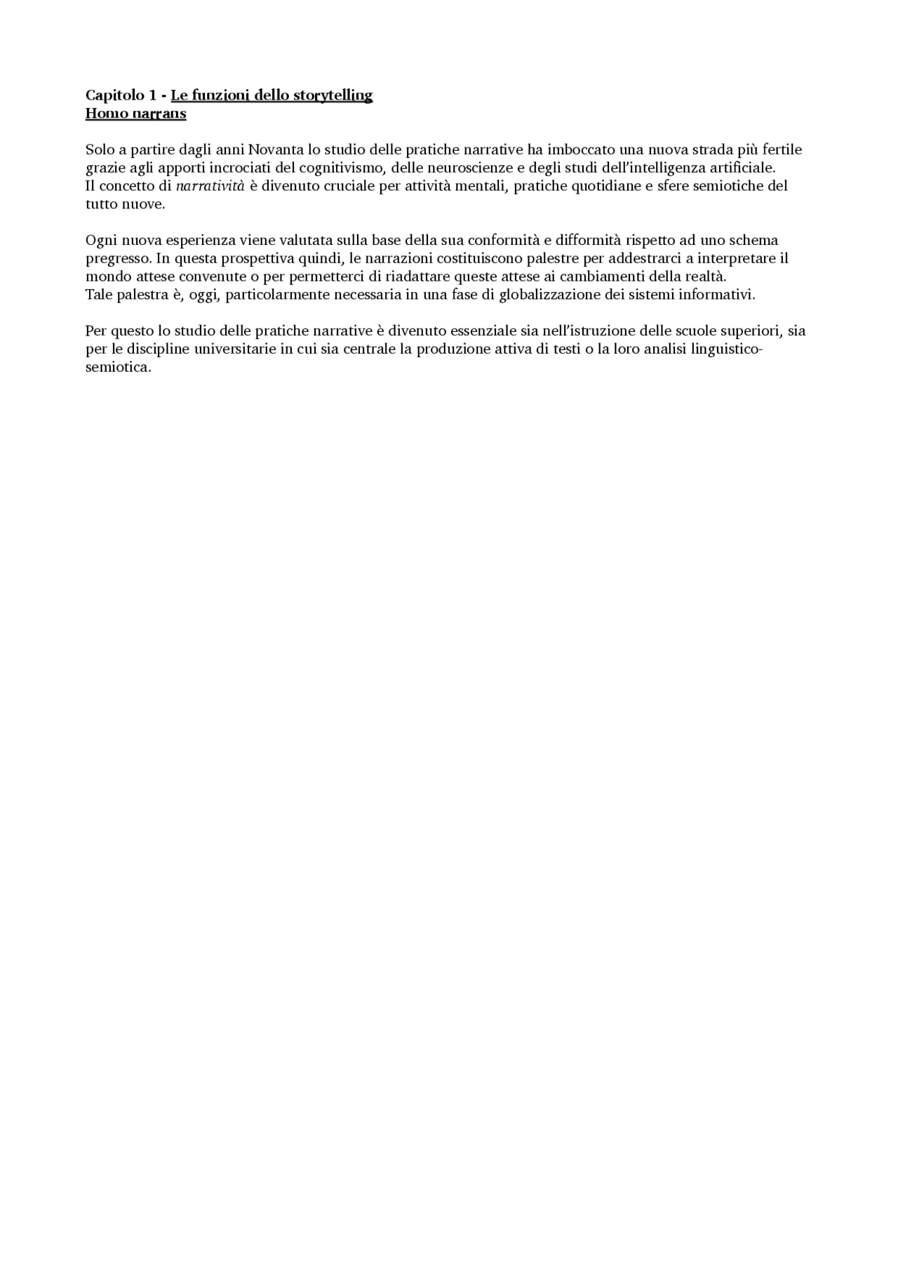 Manuale Comunicazione Narrativa Docsity