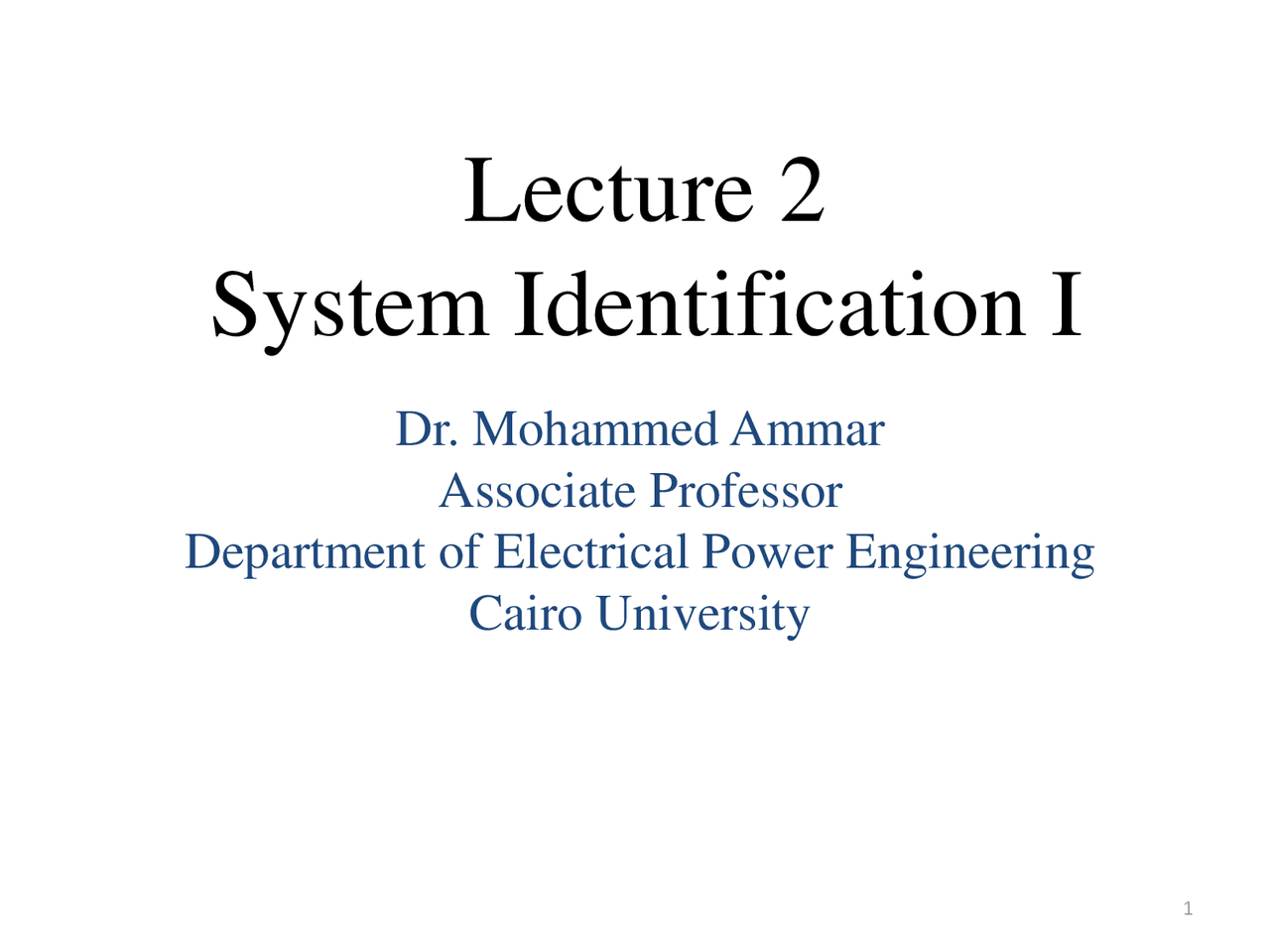 System Identification Docsity