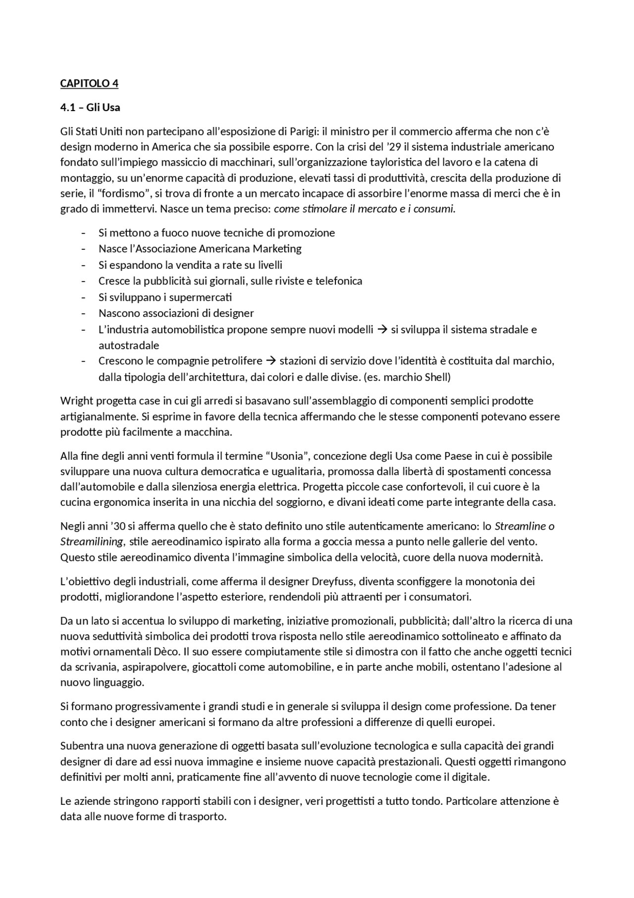 Riassunto 4 Design Negli Usa Docsity