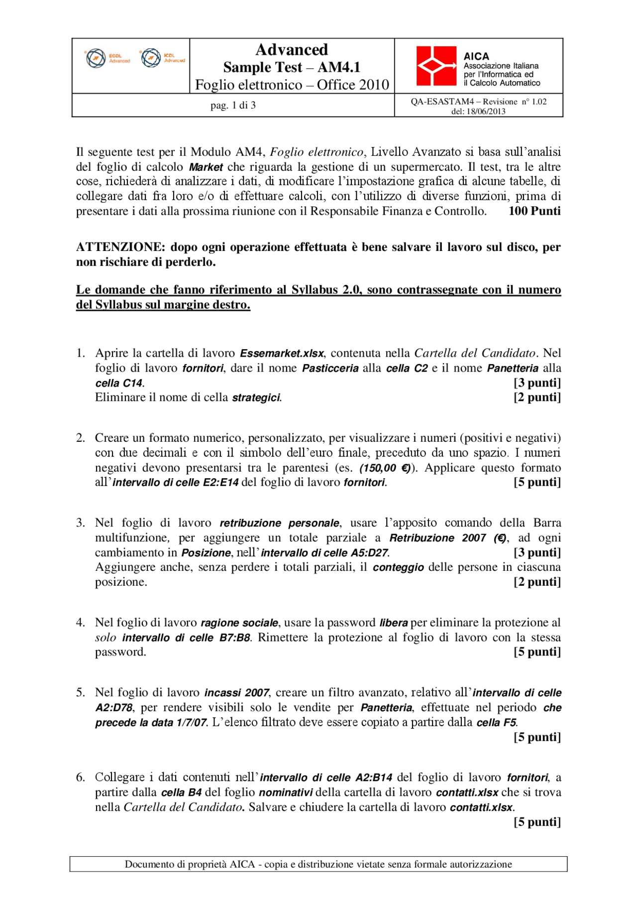 Sessione Esame Informatica Docsity
