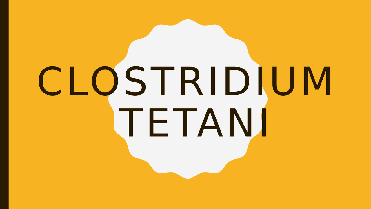 Clostridium Tetani Tetanos Diapositivas De Microbiología Docsity