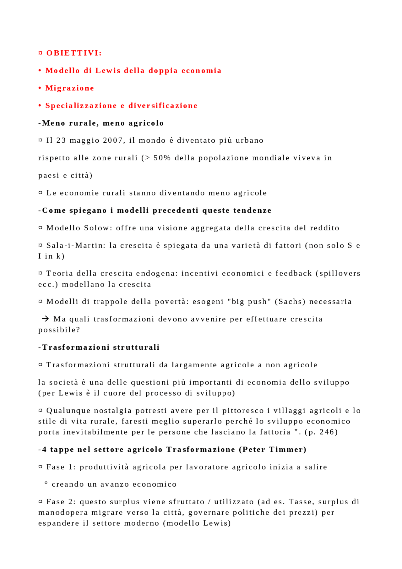 Economia Dello Sviluppo Docsity