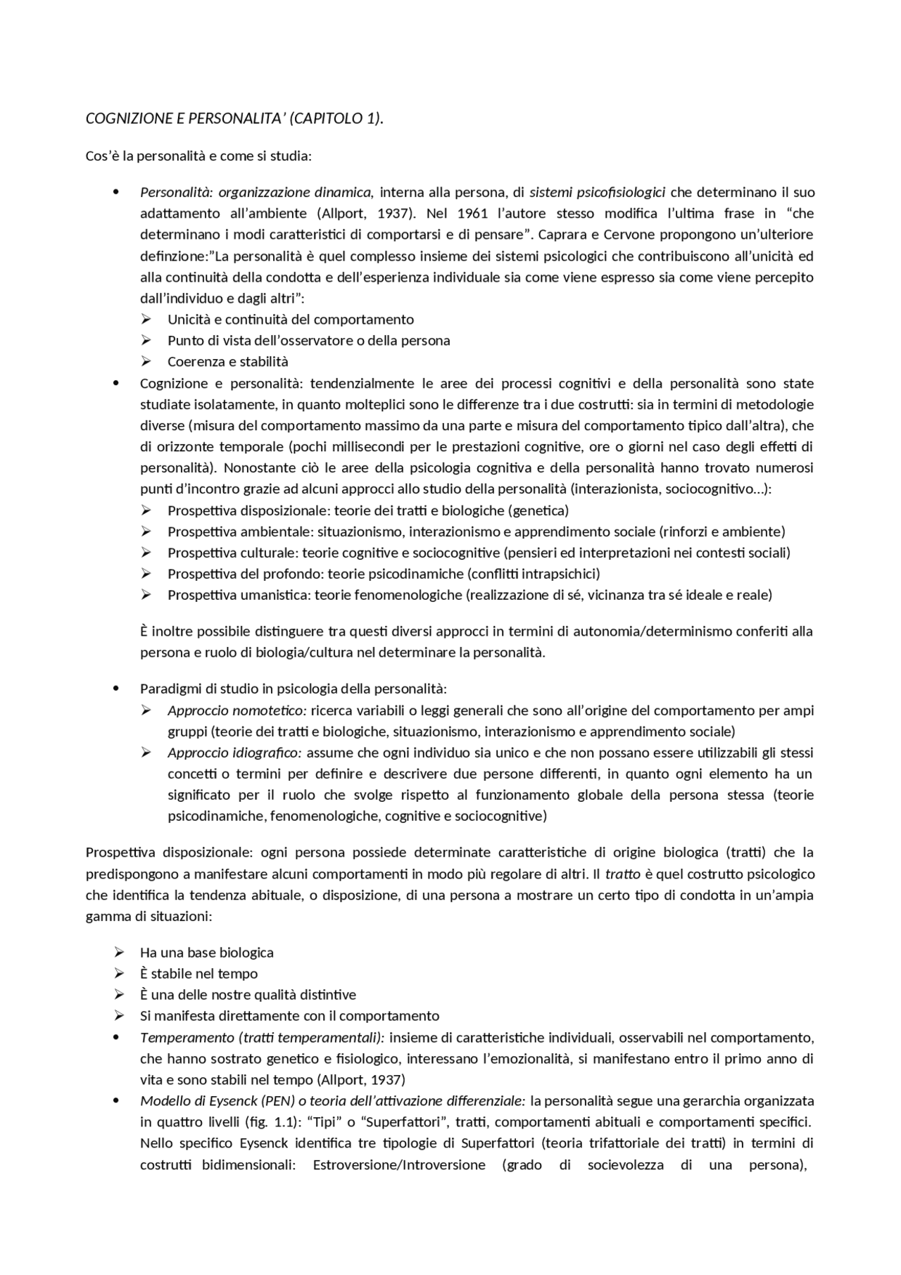 Cognizione E Personalità Docsity