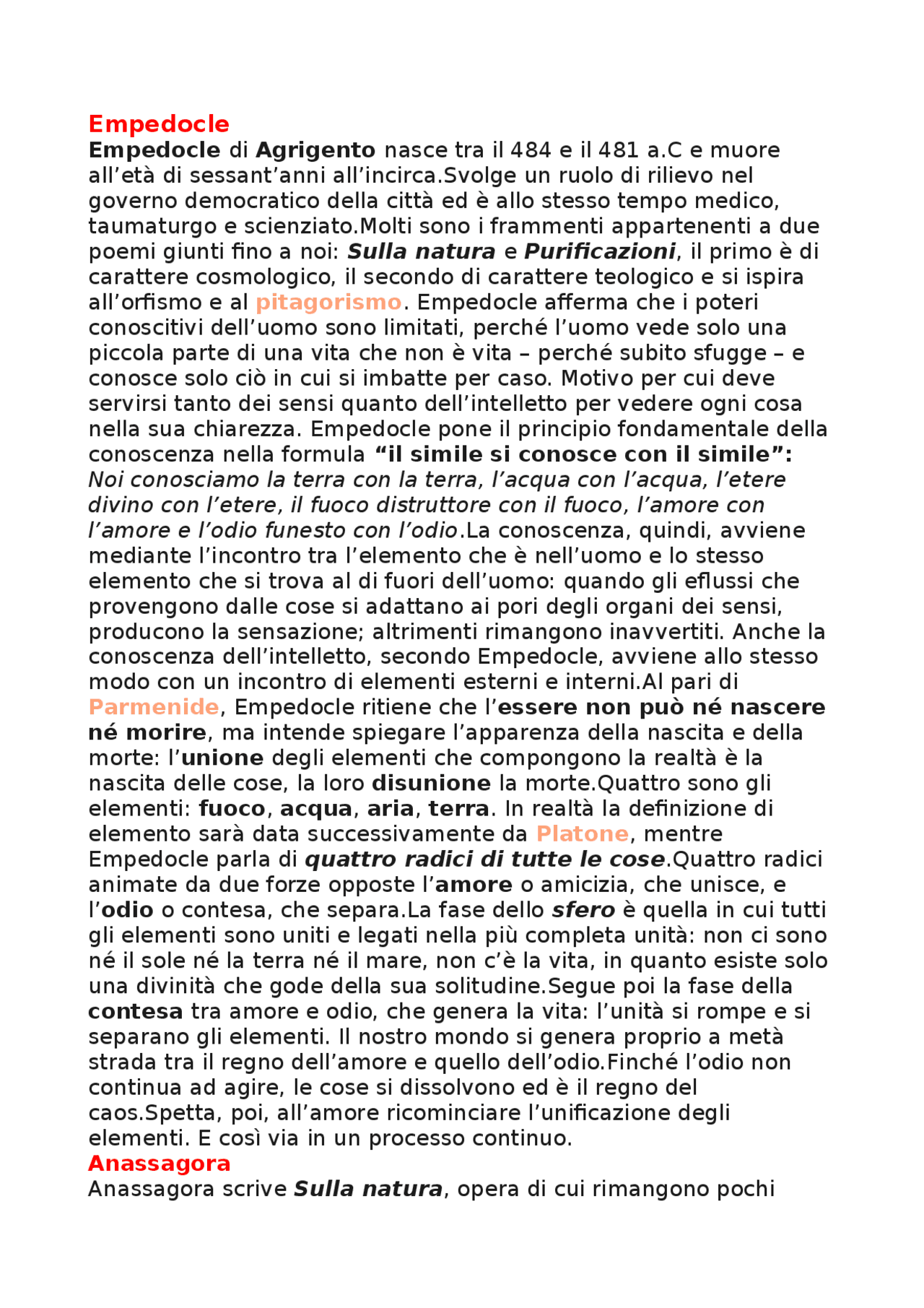 Empedocle, Anassagora, Democrito,Sofisti , Protagora | Sintesi del ...