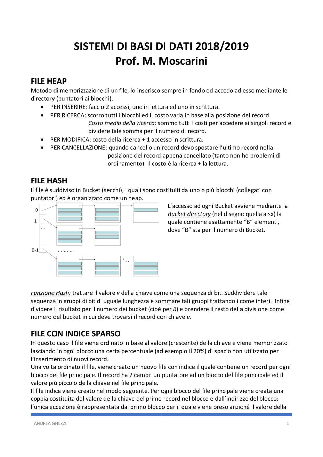 Sistemi di Basi di Dati - Moscarini - Docsity