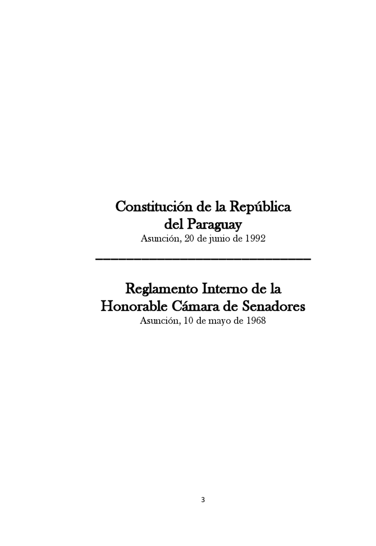 Constitucion de la República del PAraguay - Docsity