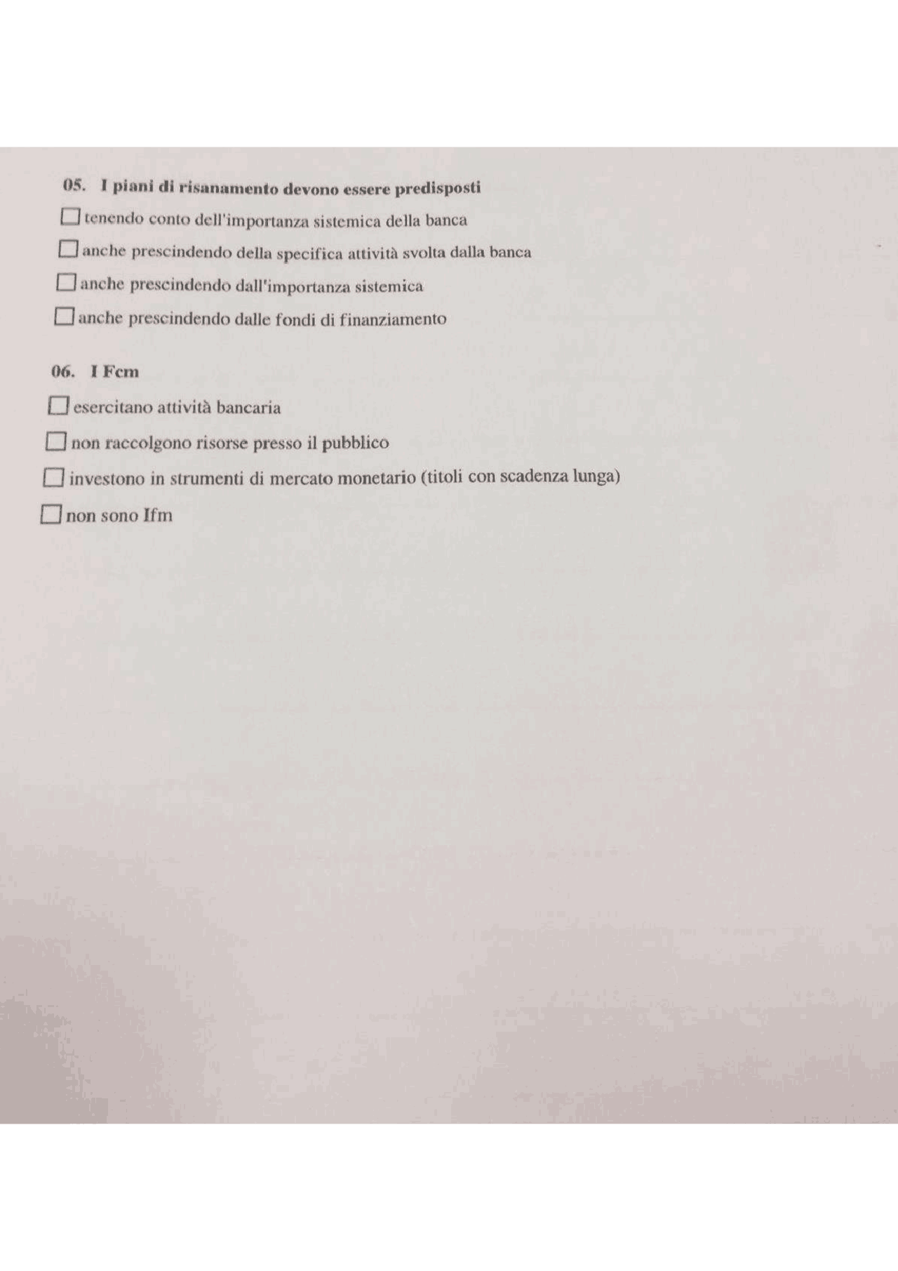 Prova Esame Diritto Bancario Docsity