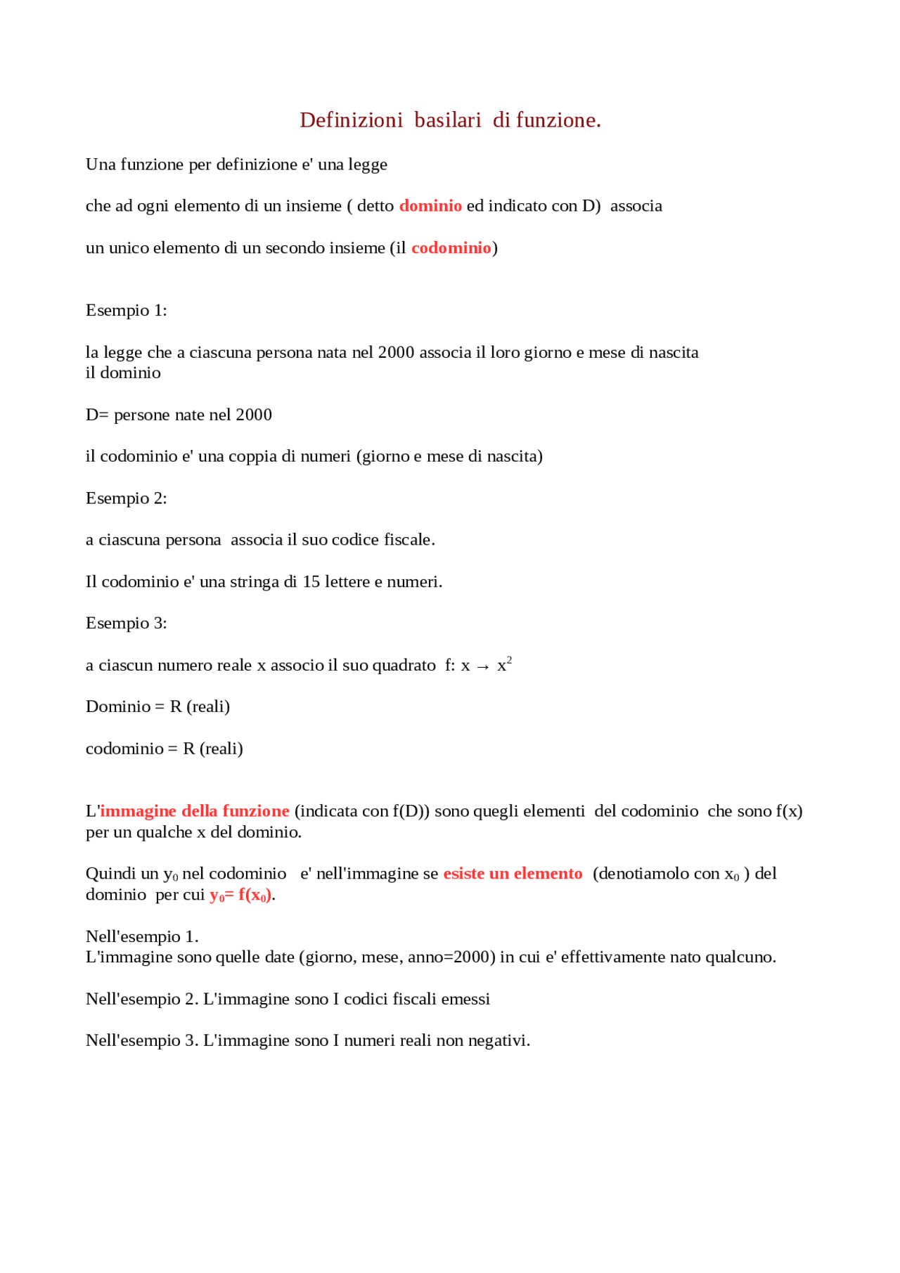 Teorie Sulle Funzioni Docsity