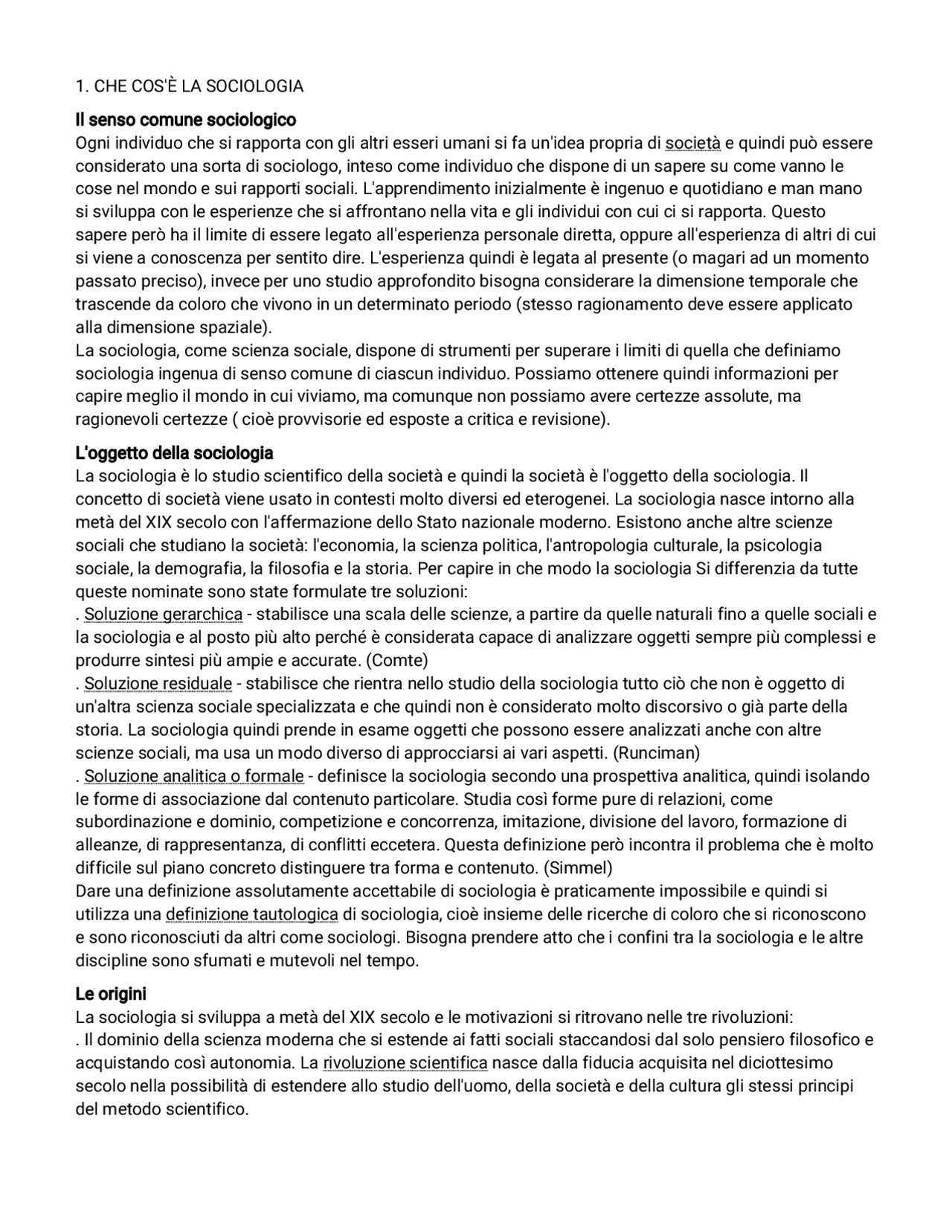 Esame Di Sociologia Generale Riassunto Elementi Di Sociologia Docsity