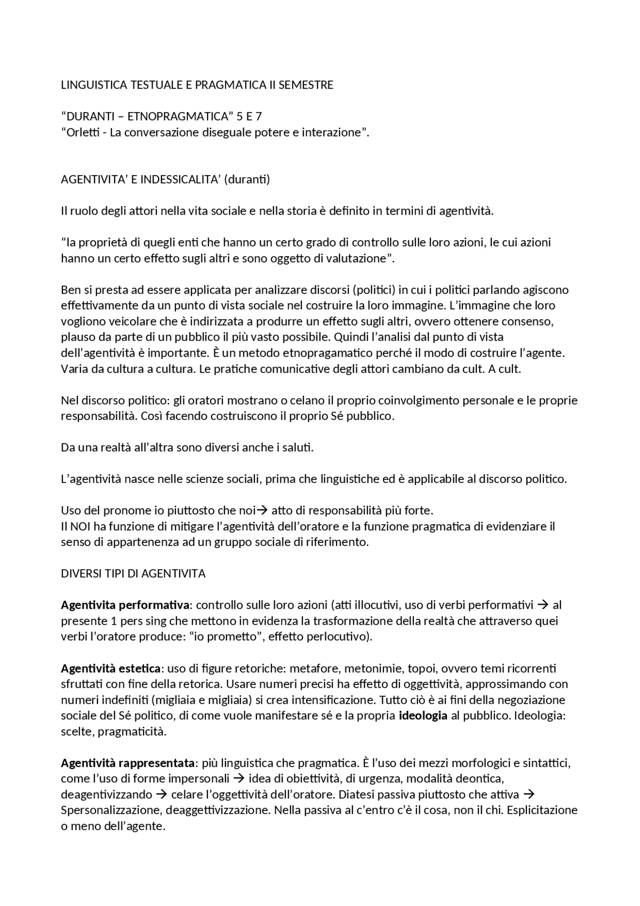 Linguistica Testuale E Pragmatica Docsity