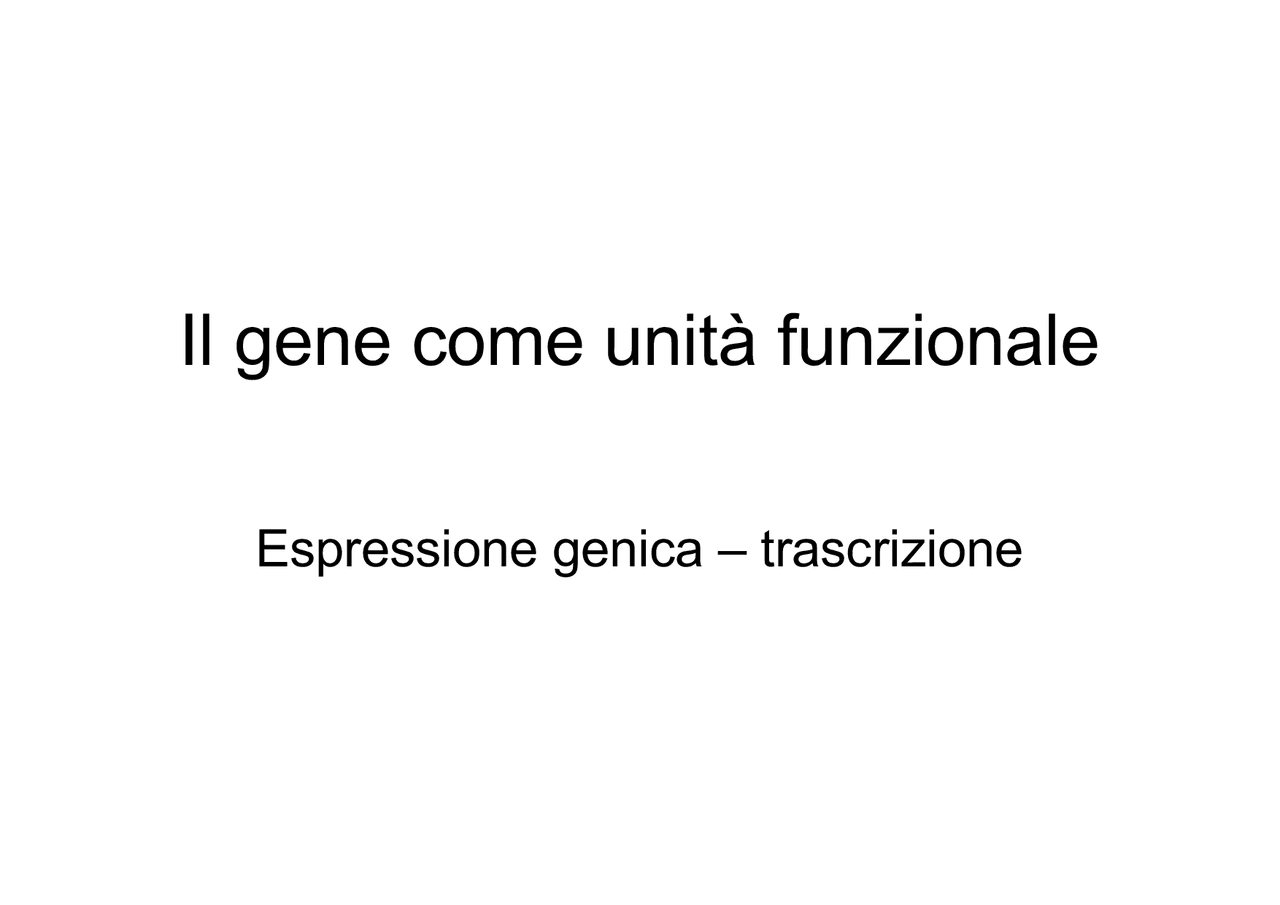 Trascrizione Cellula Procarioti E Eucarioti Docsity