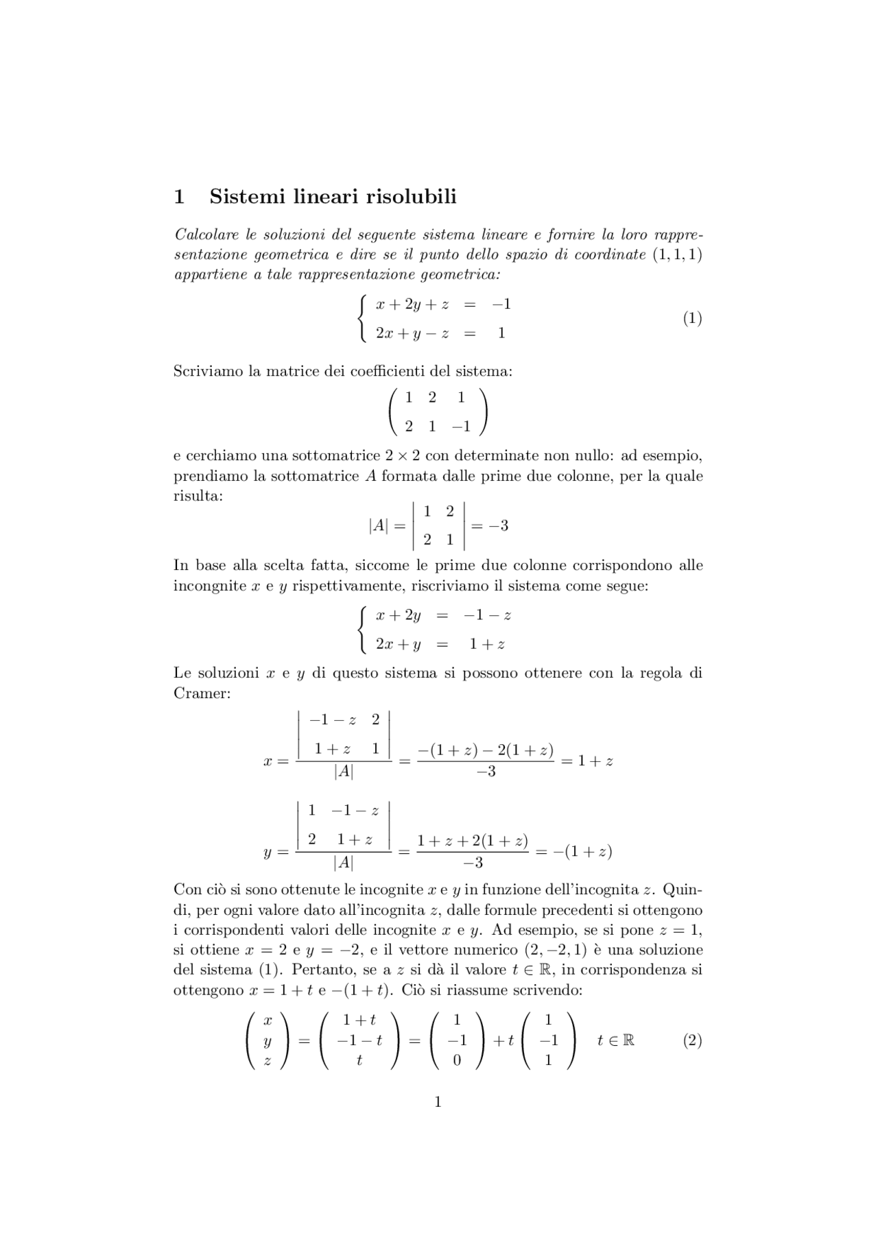 Lezione Su Matrice E Sistemi Lineari Docsity