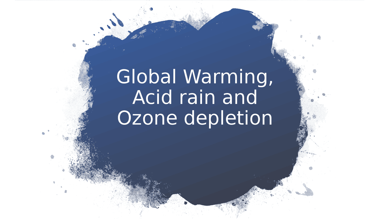 Global warming, Acid rain and ozone depletion | Exercises Environmental ...