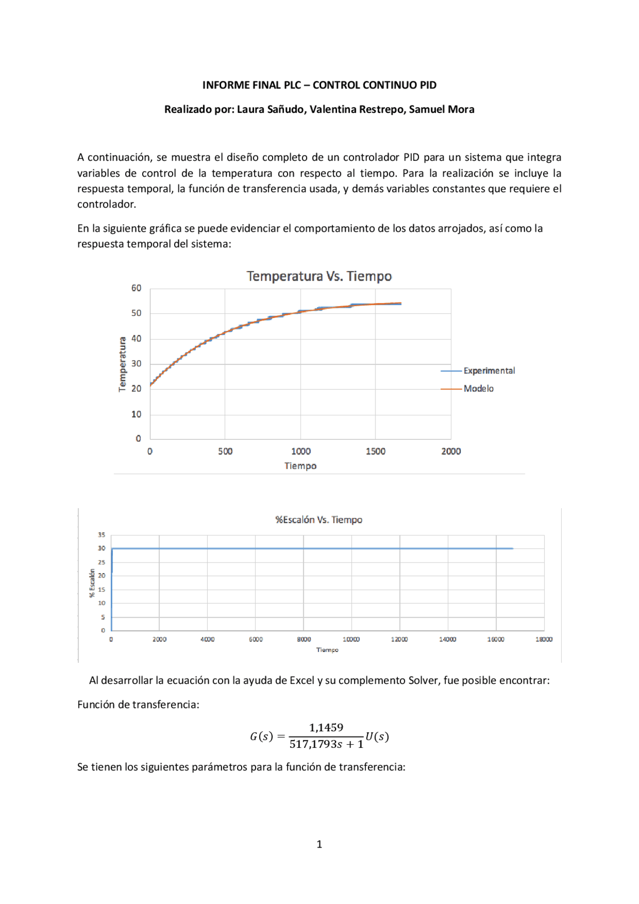 Informe Control Continuo Plc Docsity