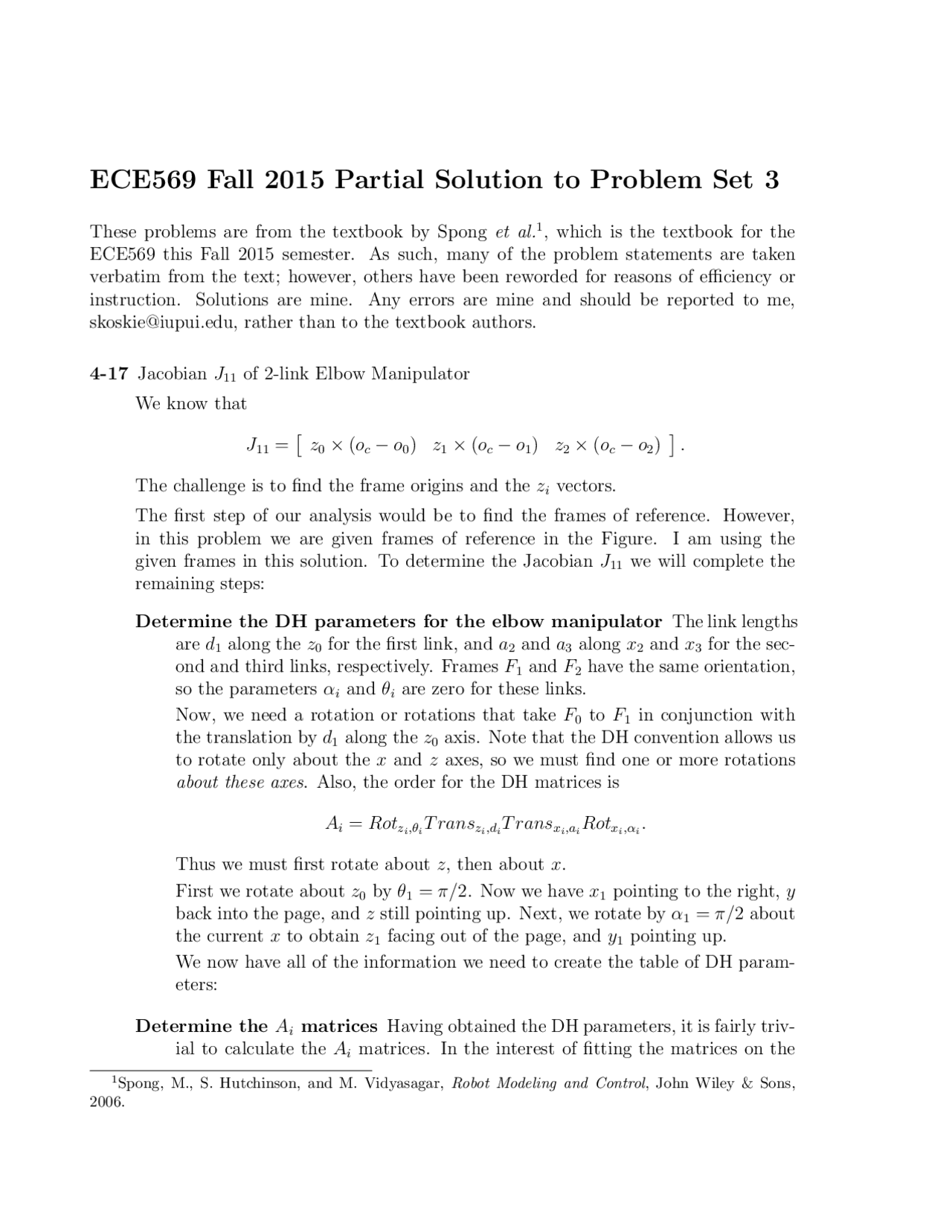 Robotics.......................... homework3 - Docsity