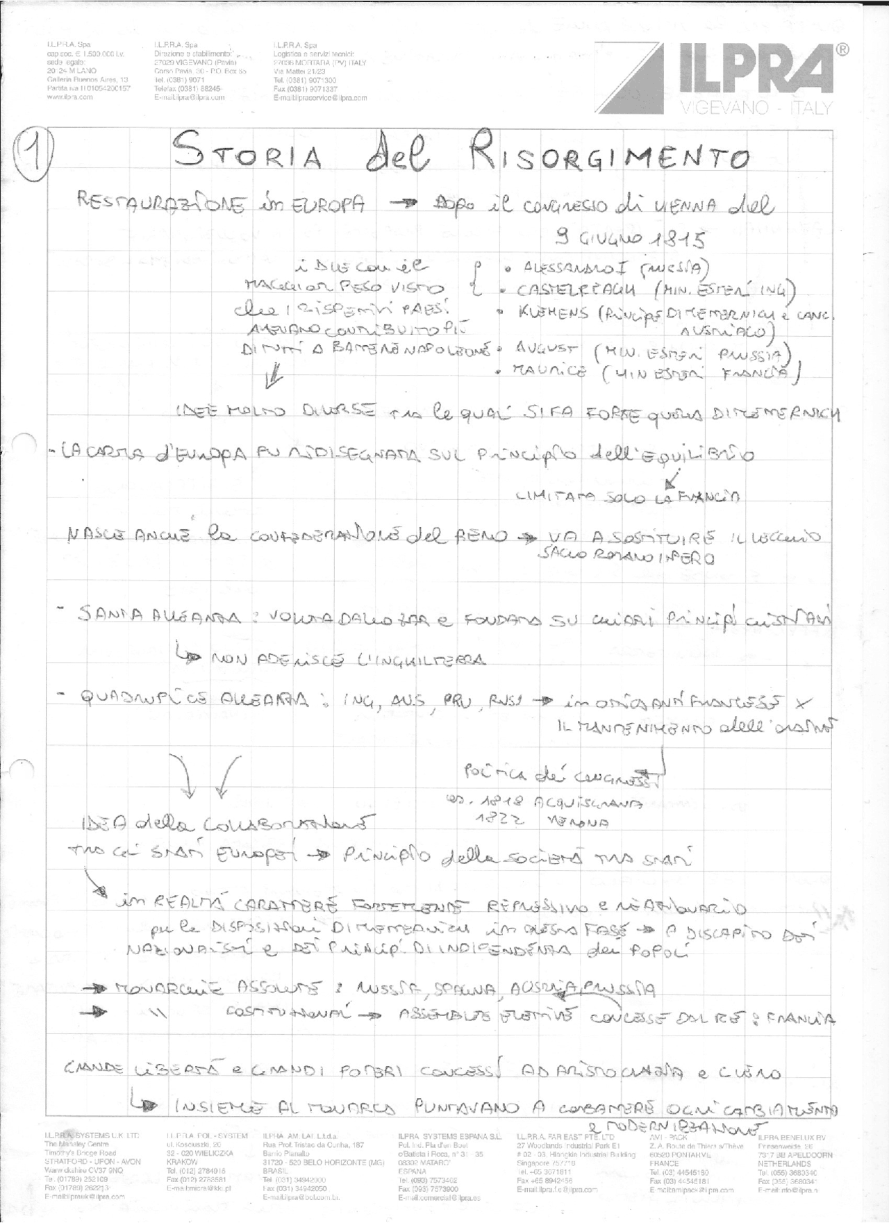 Storia Del Risorgimento Parte 1 Docsity