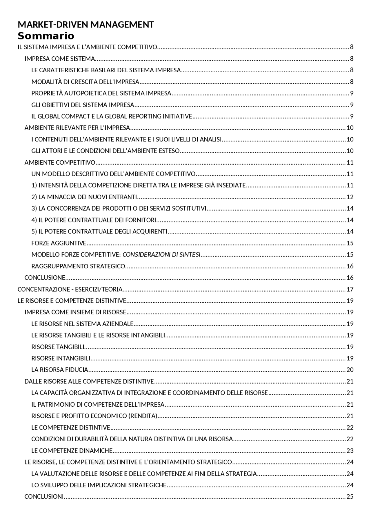 Market Driven Management Riassunto Libro E Appunti Lezioni Docsity
