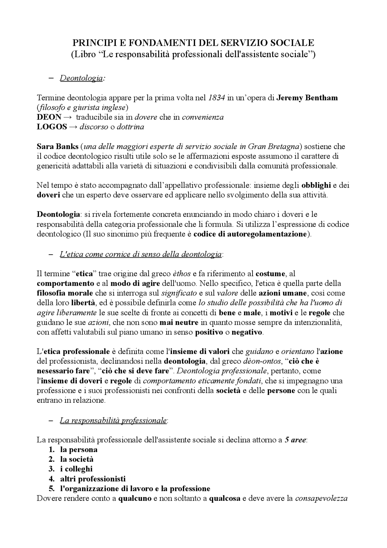 Le Responsabilità Professionali Dellassistente Sociale Docsity