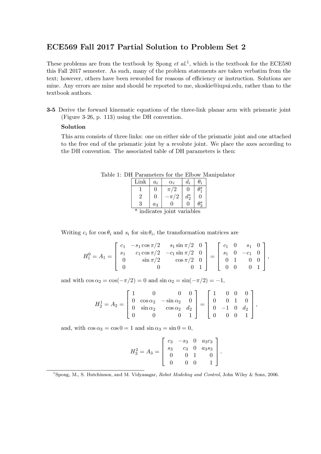 Robotics Homework2 Docsity