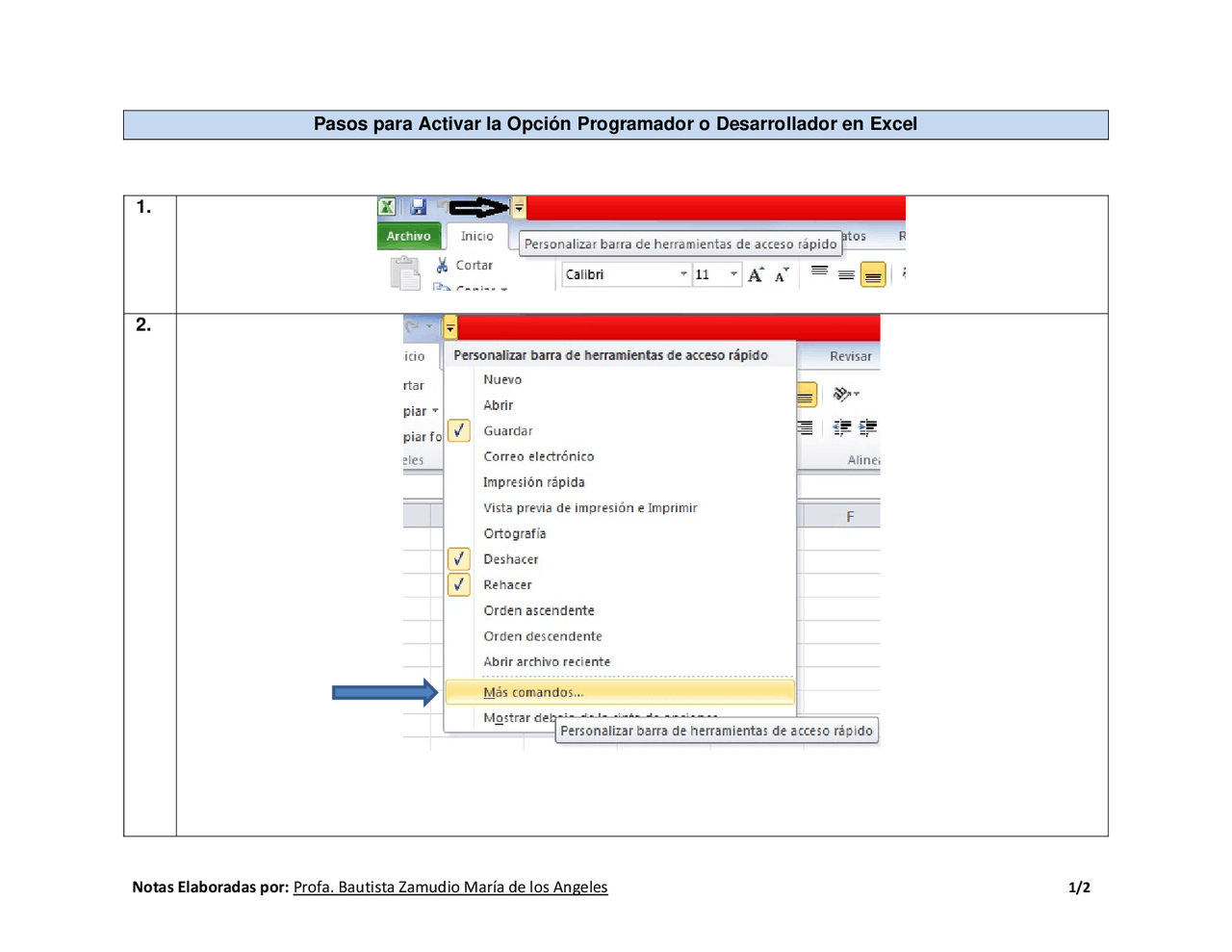 ACTIVAR PROGRAMADOR VISUAL BASIC (EXCEL) - Docsity