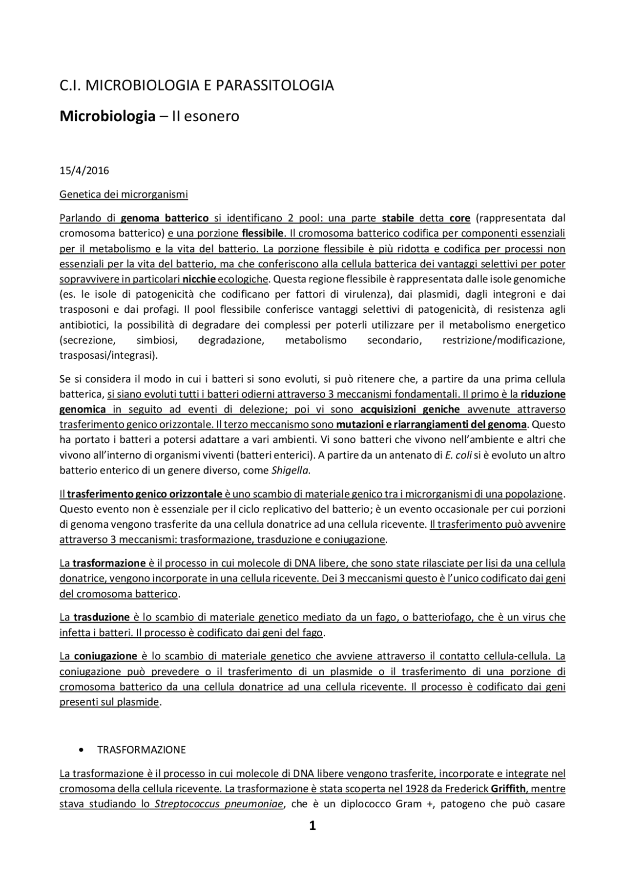 Sbobine Microbiologia Parte Ii Biotecnologie Ii Anno Unito Docsity