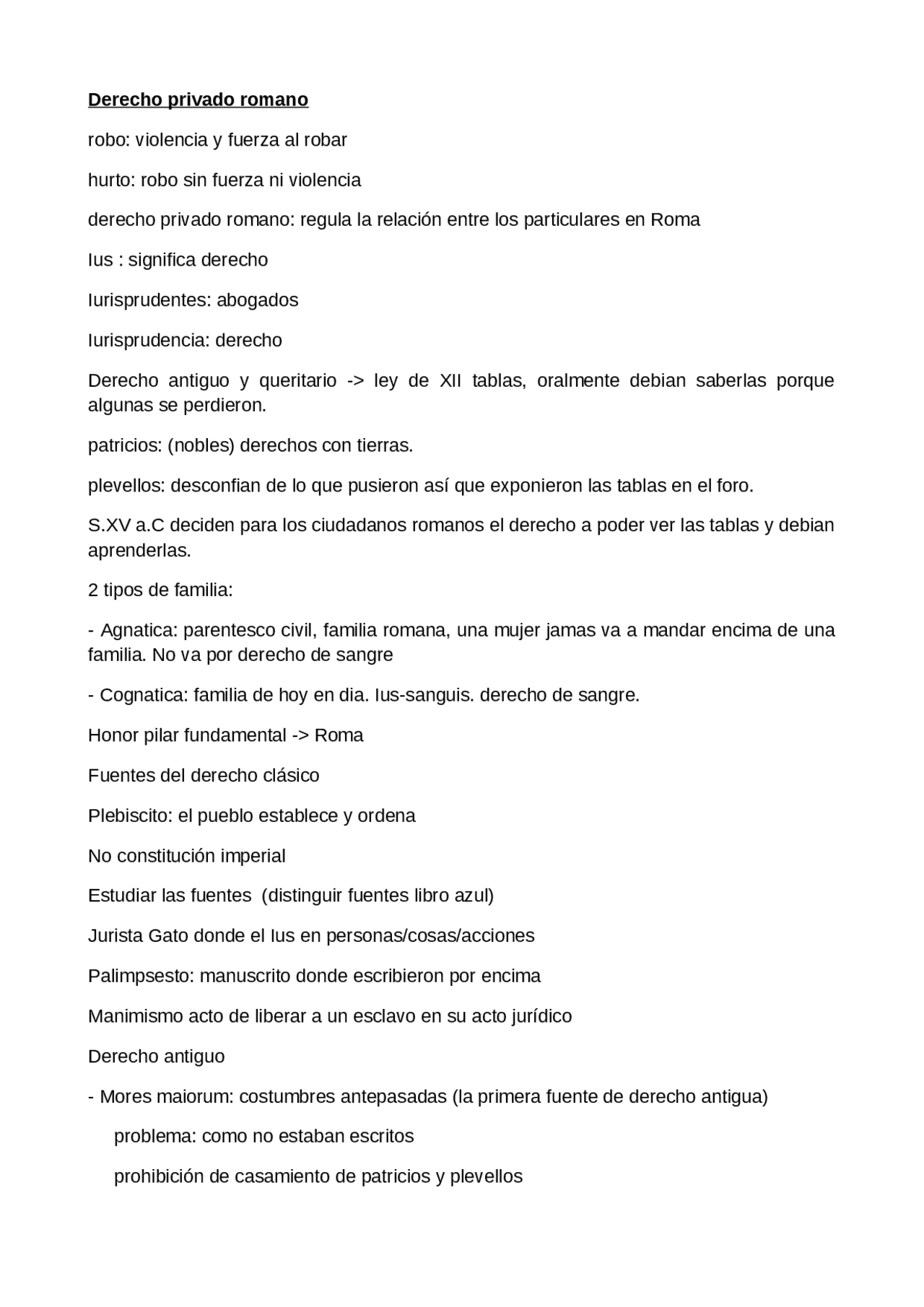 Derecho Privado Romano Docsity