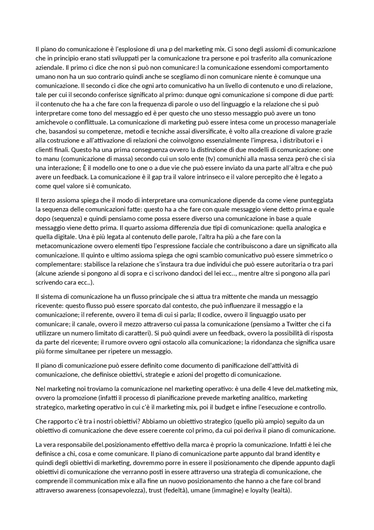 Comunicazione Di Marketing Docsity