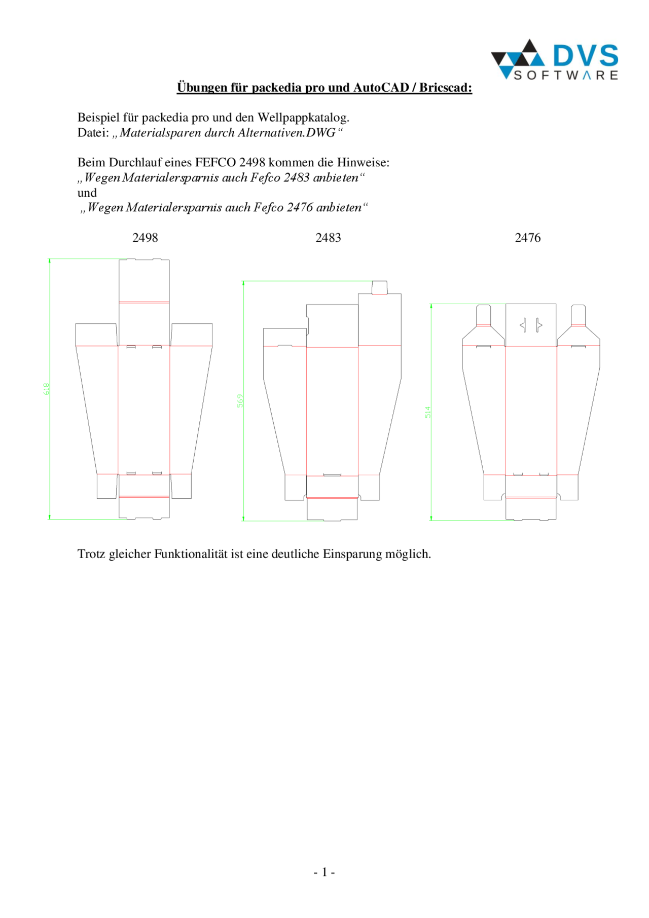 Aufgaben für packedia pro und AutoCAD / Bricscad - Docsity