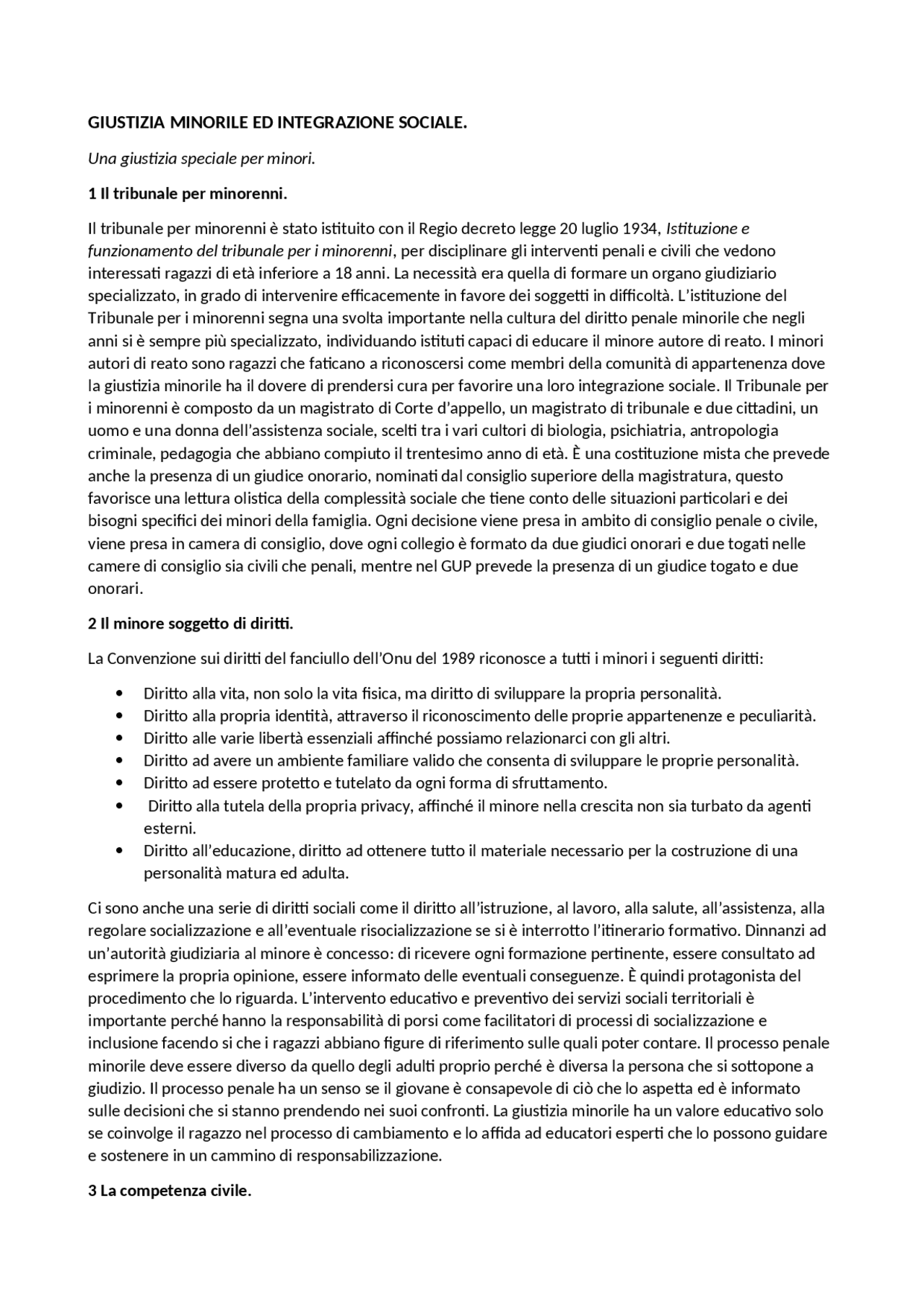 Giustizia Minorile Ripristinato Automaticamente Docsity