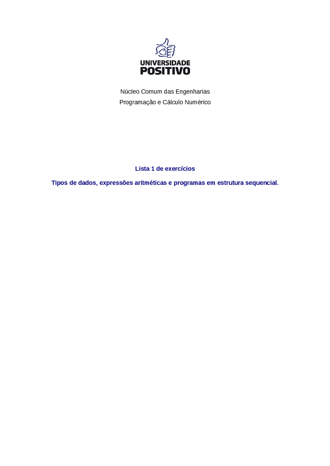 ProgramaÇÃo Lista Tipos De Dados E Estrutura Docsity