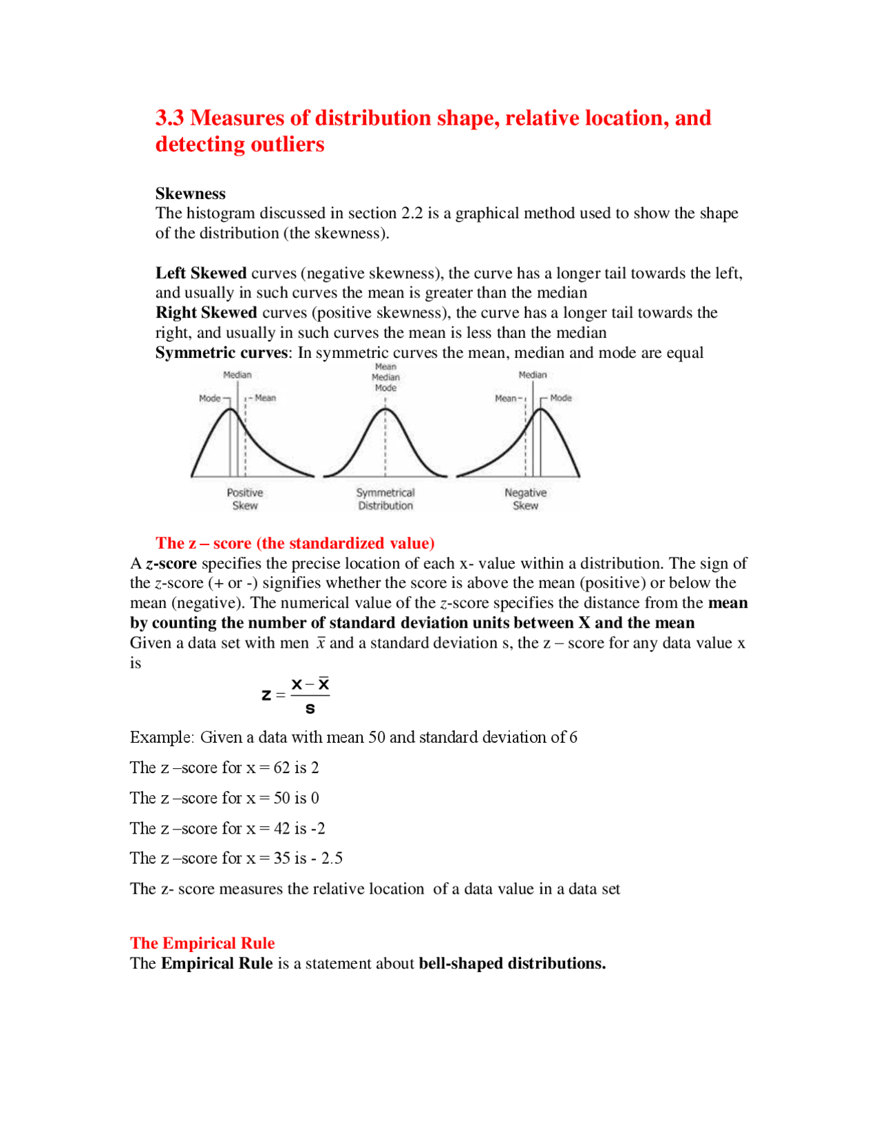 Business Statistics 3 Docsity