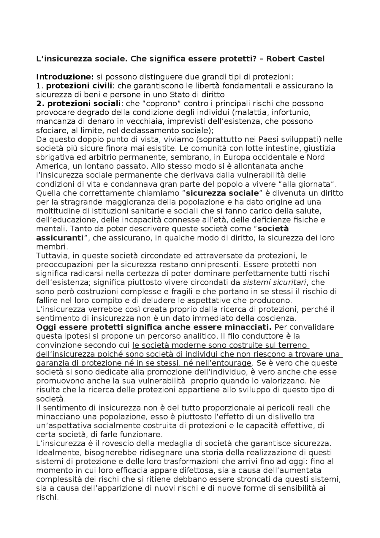 Sociologia Del Mutamento Docsity