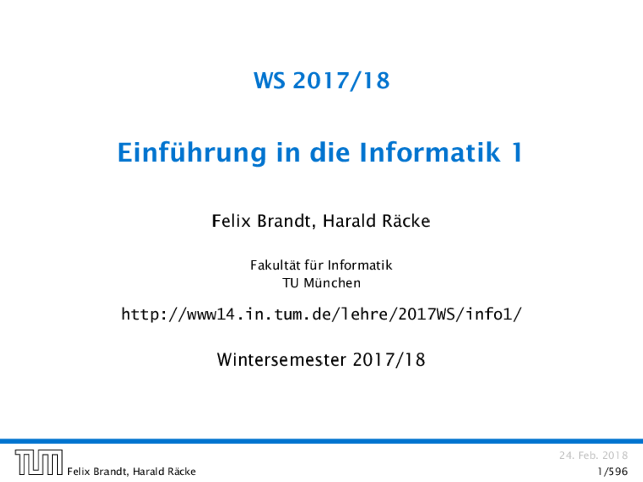 Einführung In Die Informatik 1 Tu München Skripte Informatik Docsity