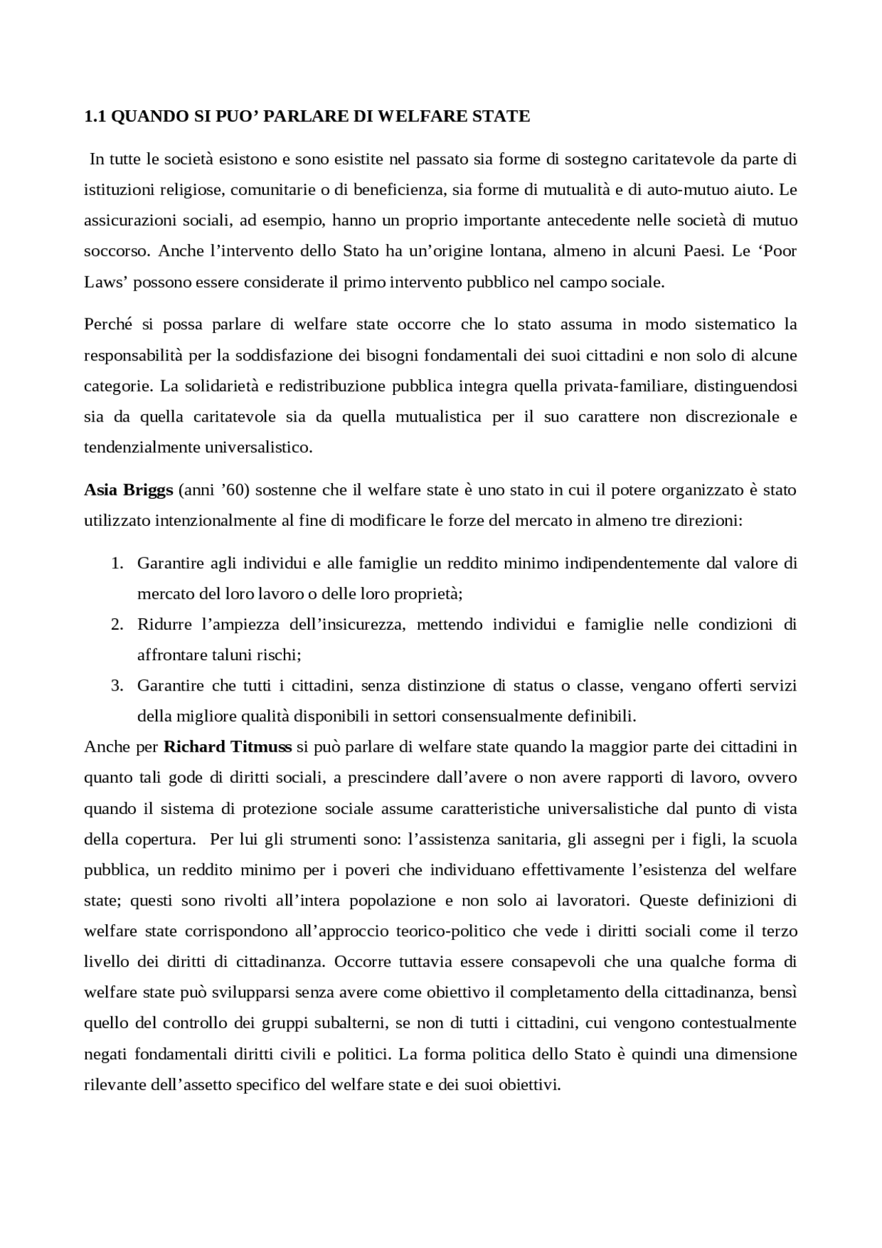 Il Welfare Capitolo 1 Docsity