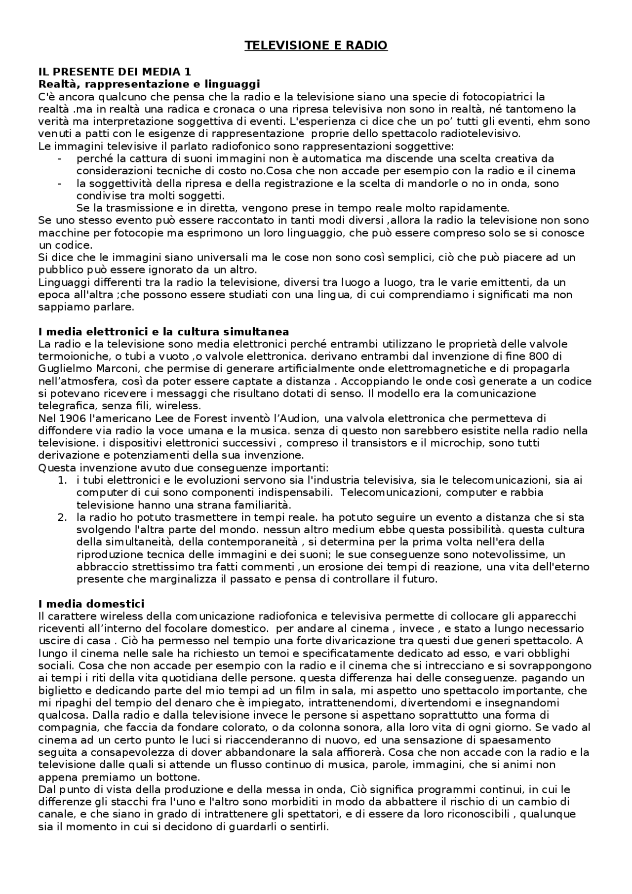 Televisione E Radio Menduni Docsity