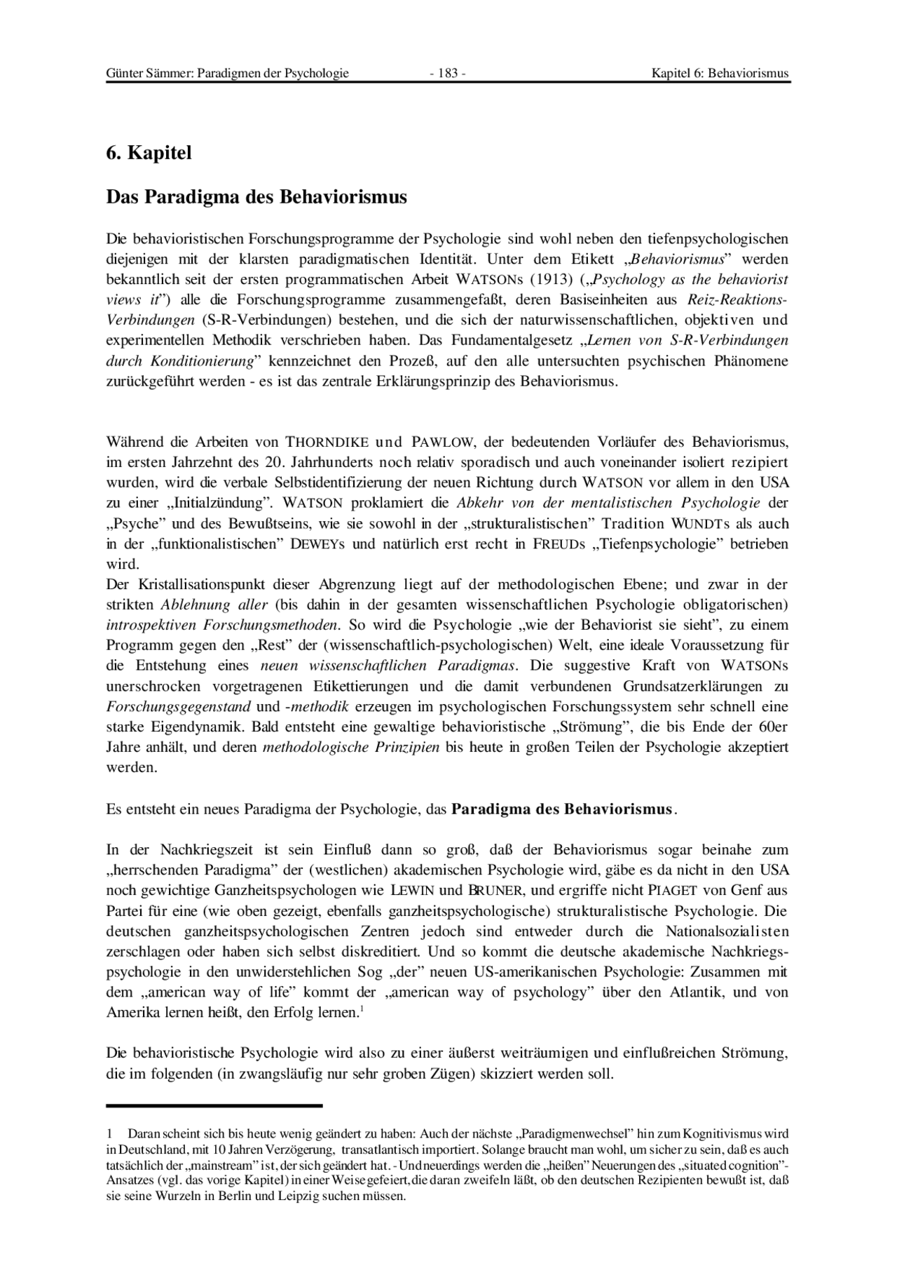 Behaviorismus/Paradigmen der Psychologie - Docsity