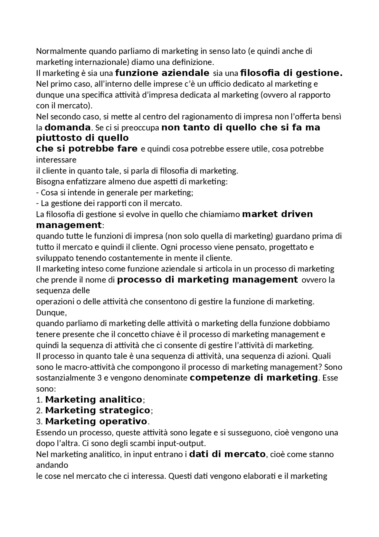 Marketing Internazionale Docsity