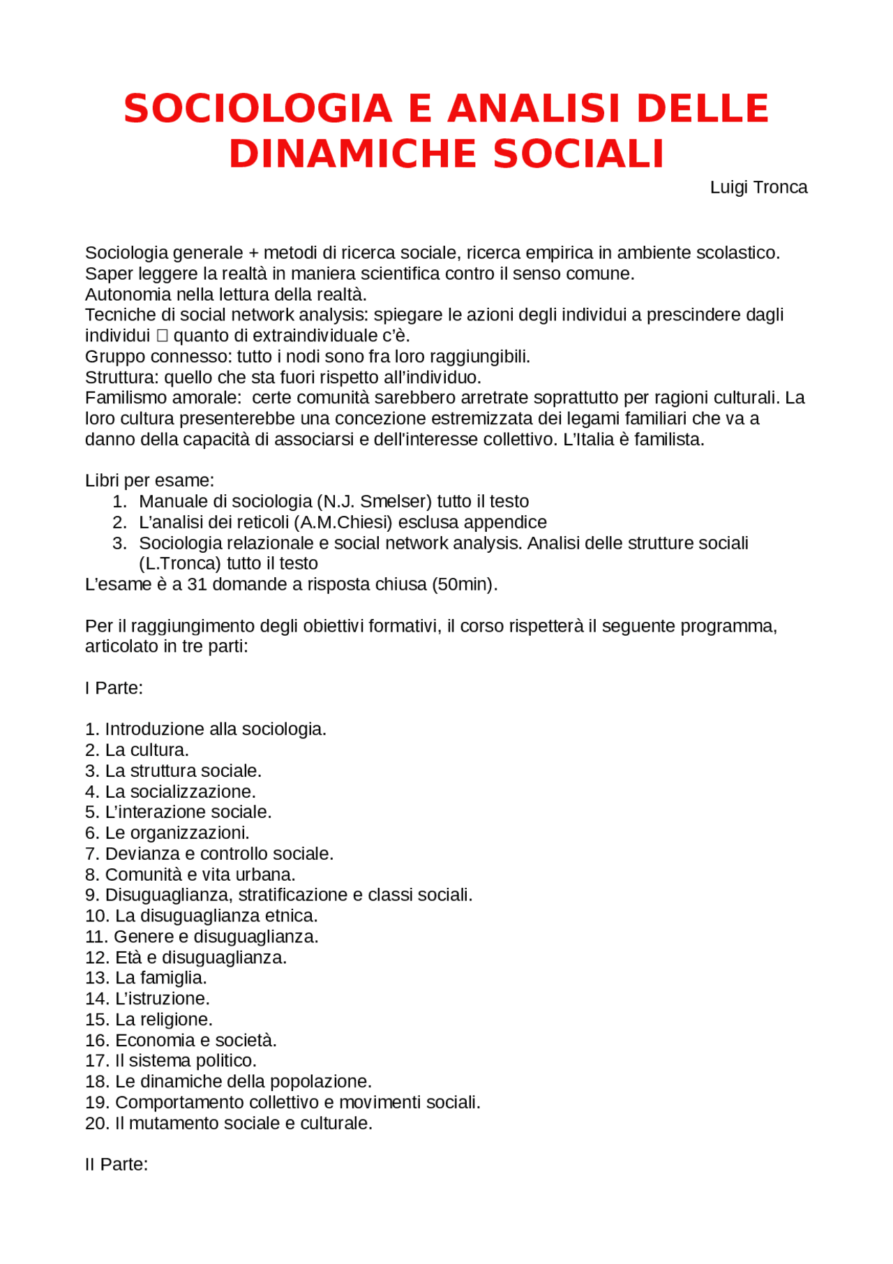 Manuale Di Sociologia Docsity