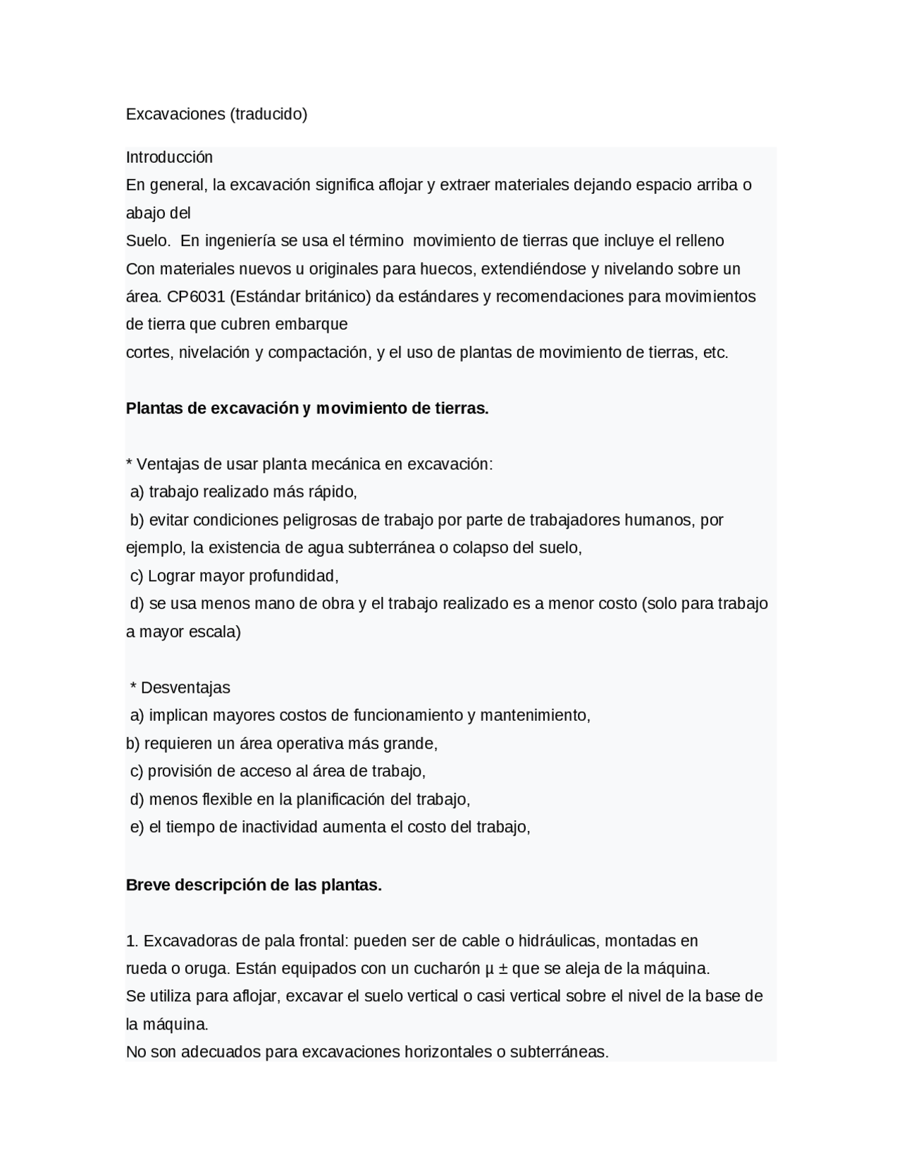 Excavaciones en grandes edificaciones - Docsity