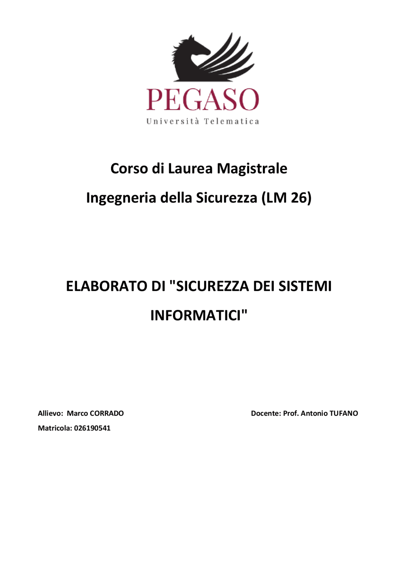 Elaborato Sicurezza Dei Sistemi Informatici Docsity