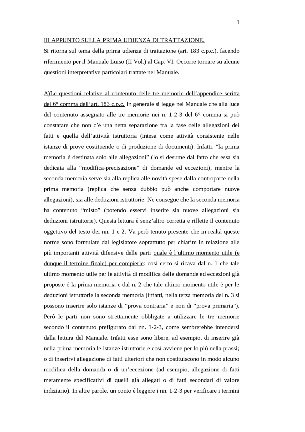 Procedura Civile Processo Di Cognizione Docsity