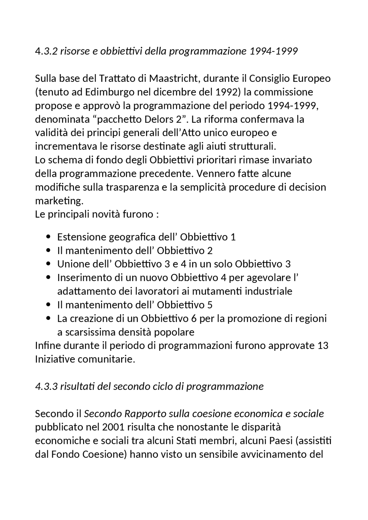 Geografia economica programmazione - Docsity