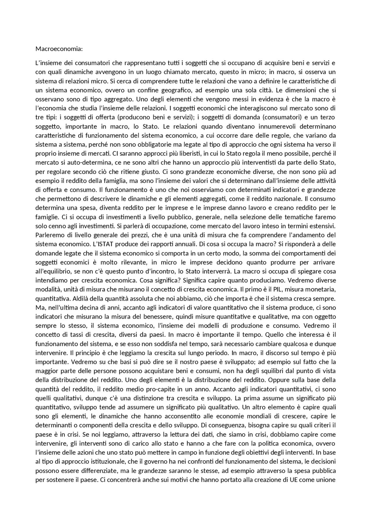 Introduzione Alla Macroeconomia Docsity