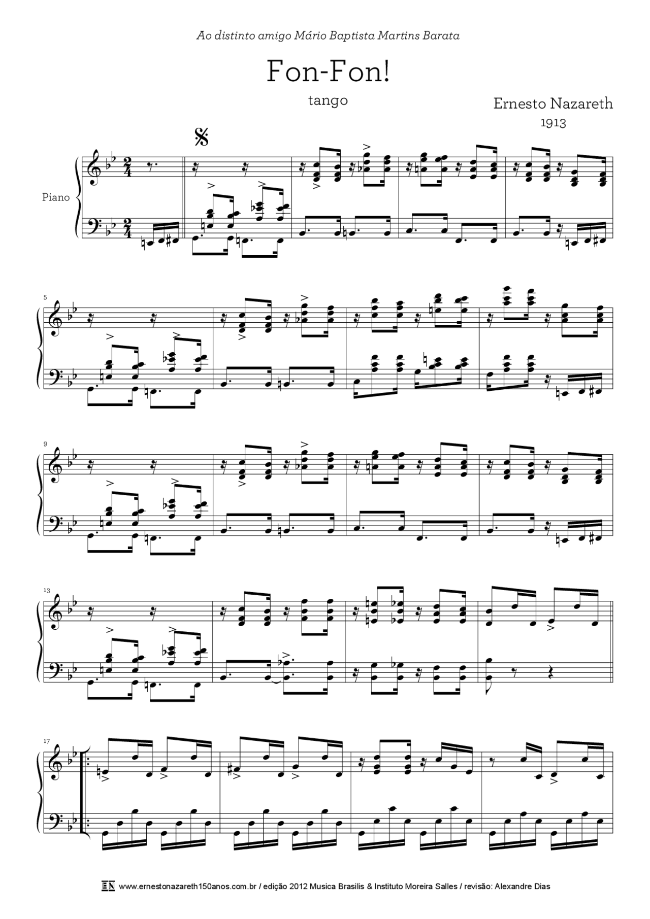 Fon Fon! Tango para piano - Docsity