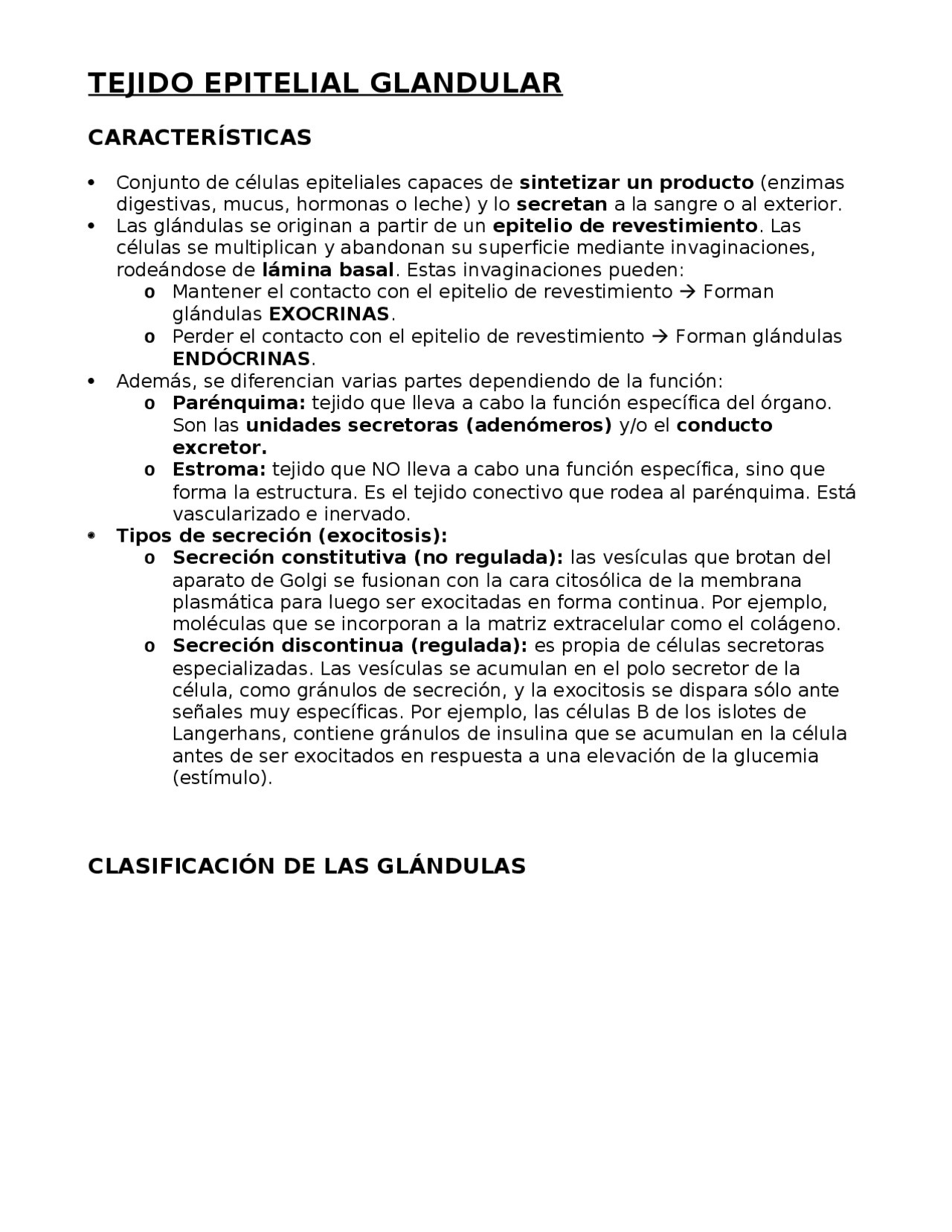 Tejido Epitelial Glandular Apuntes De Histología Docsity